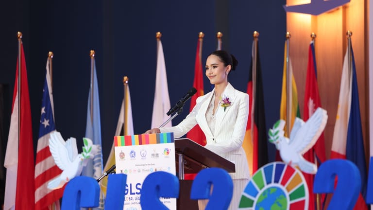 Miss World Opal Suchata Addresses Global Leaders at Global Leadership ...