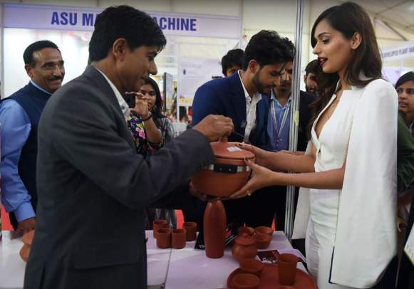 Miss & Mr World view new inventions at the Festival of Innovation and ...