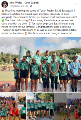 Miss World Oceania opens the Cook Islands Games - Miss World