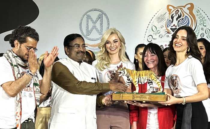 Miss World participants unite forces to promote the "Save the Tiger ...