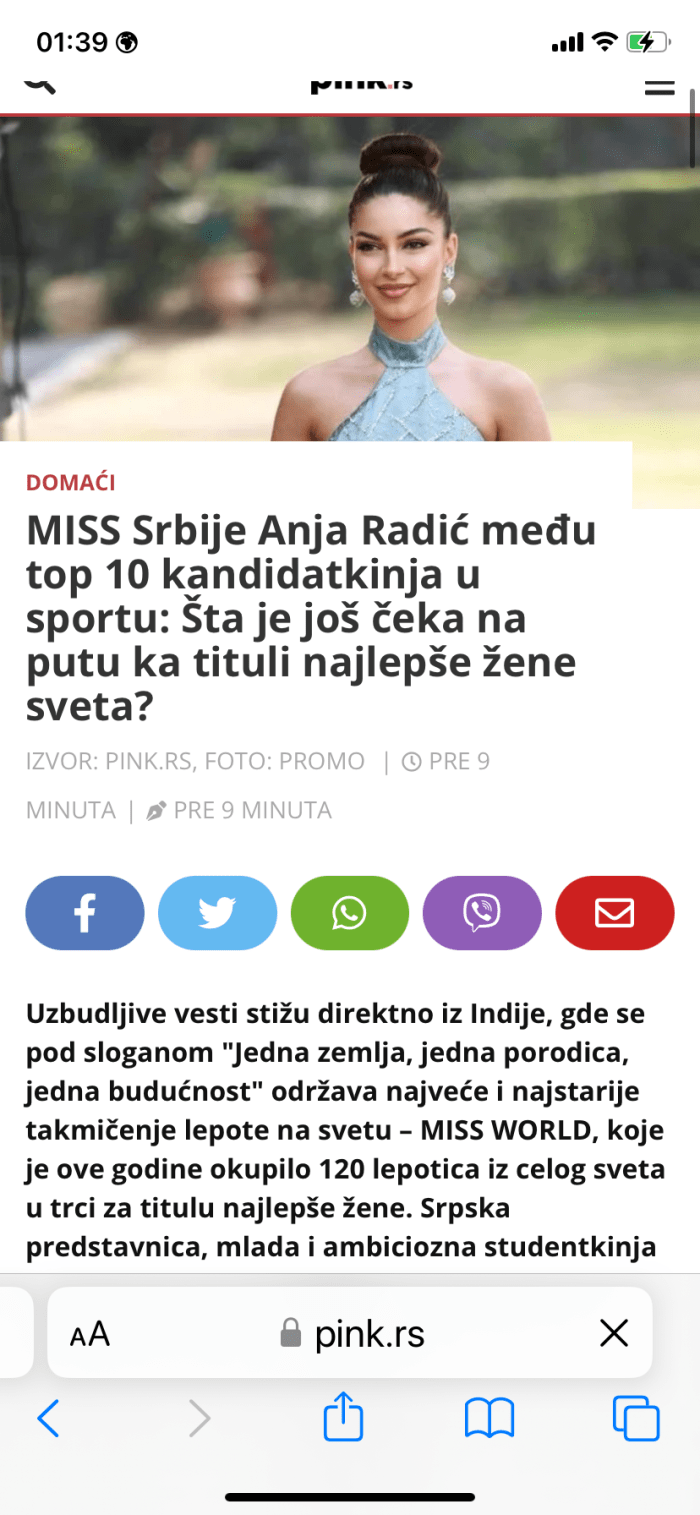 SUPPORT FROM SERBIAN MEDIA - MISS SERBIA ANJA RADIC - Anja Radić - Miss ...