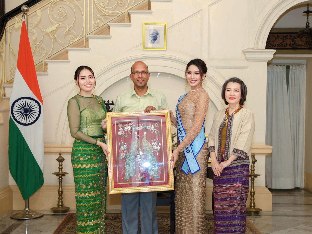 Miss World Myanmar is welcomed by the Ambassador of India to Myanmar ...
