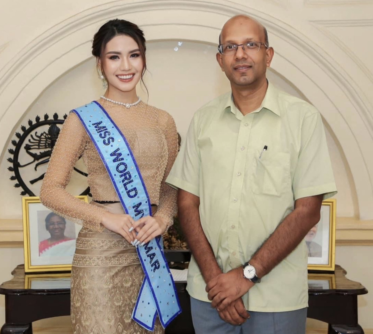 Miss World Myanmar is welcomed by the Ambassador of India to Myanmar ...
