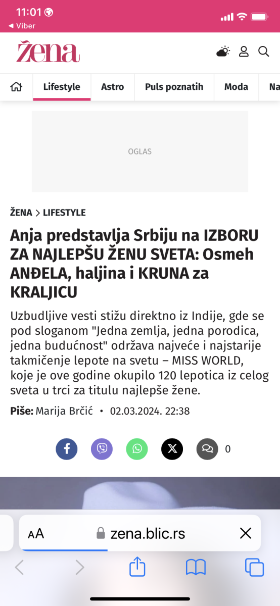 SUPPORT FROM SERBIAN MEDIA - MISS SERBIA ANJA RADIC - Anja Radić - Miss ...