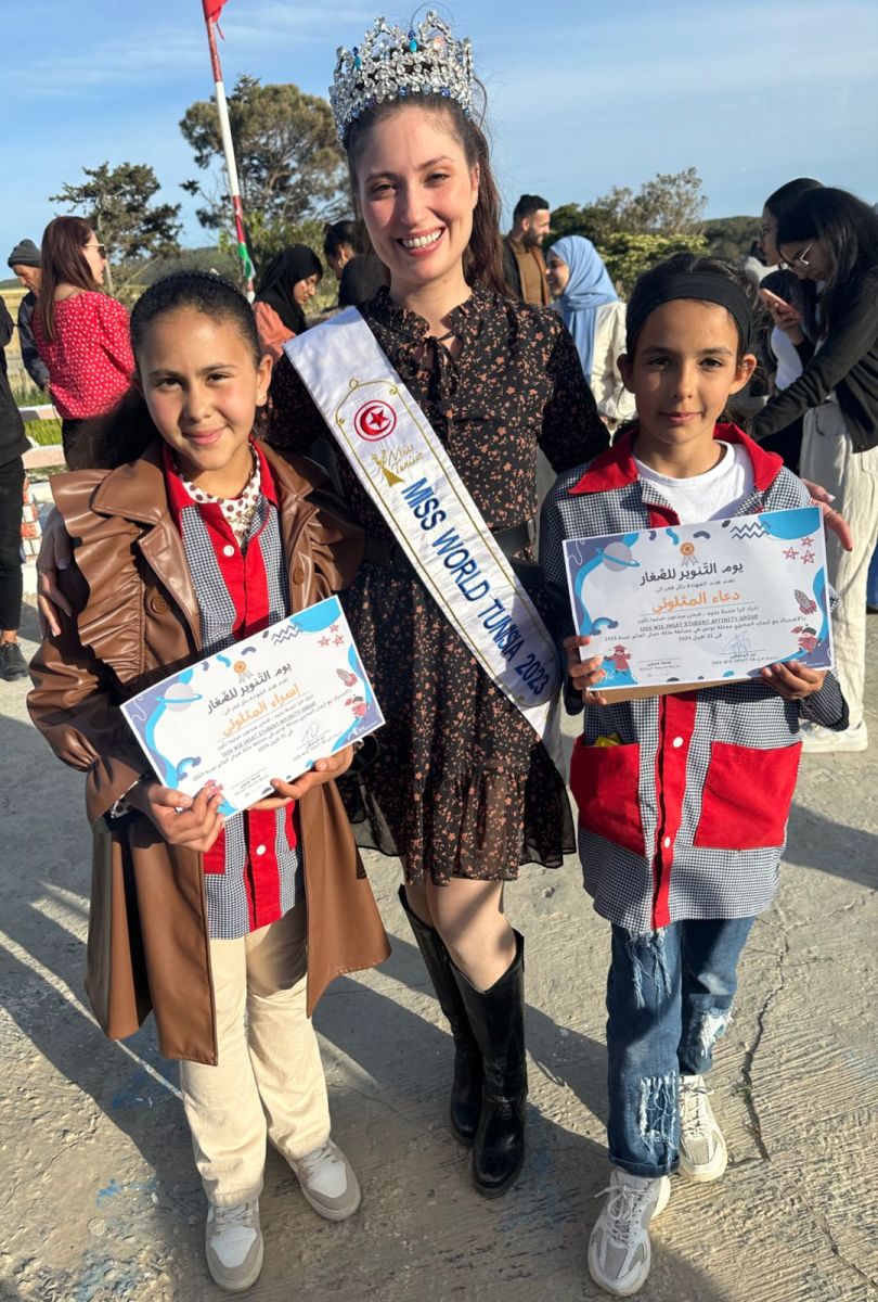 Miss World Tunisia continues to motivate children with her BWP project ...