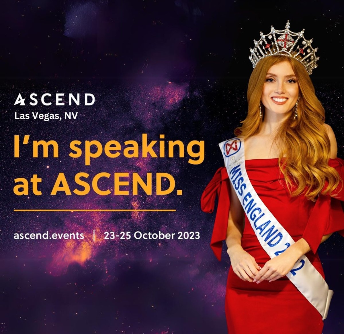 Miss England invited by the Comms Team at the ISS National Lab to speak at ASCEND event in Las ...