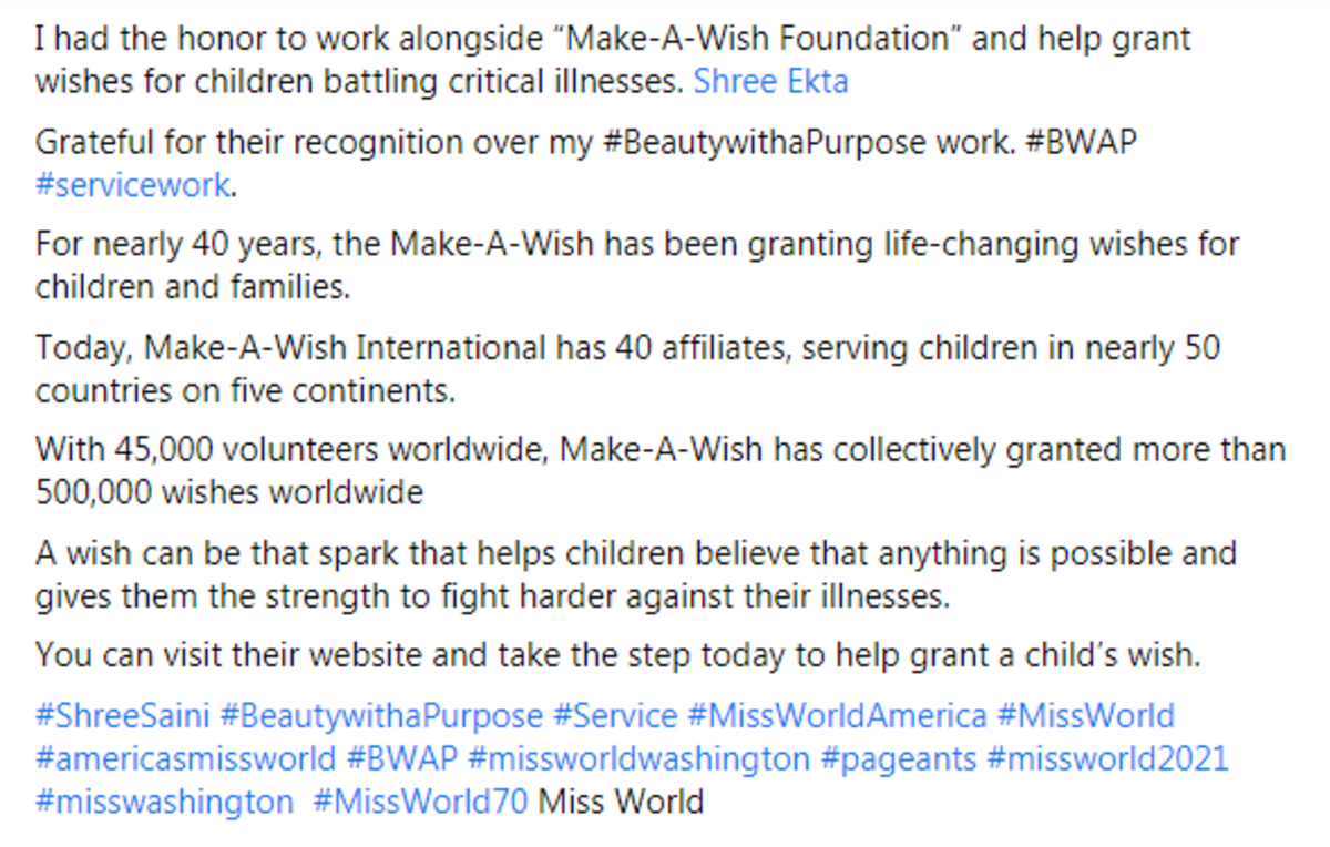 Miss World America BWAP National Ambassador - Miss World
